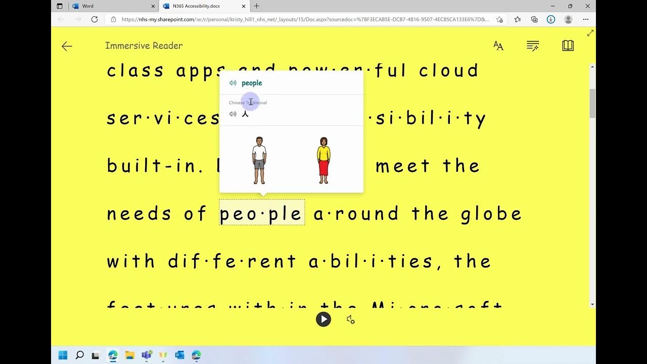 2 How to use Accessibility Tools including Immersive Reader and Dictation v1 - YouTube