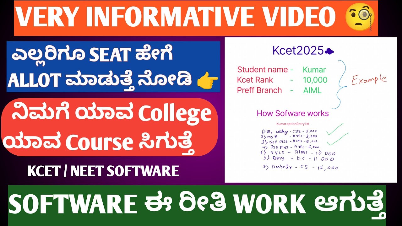 HOW DOES THE KCET&NEET ALLOTMENT SOFTWARE WORKS 🧐 | WHICH COLLEGE & COURSE YOU WILL GET ? | # ...