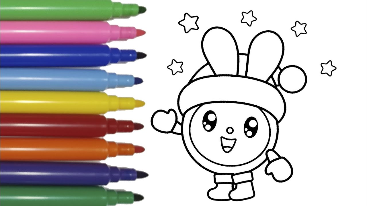 №185 BabyRiki coloring cartoon We color Krashy Baby Riki 🟣🟡🟢 - YouTube