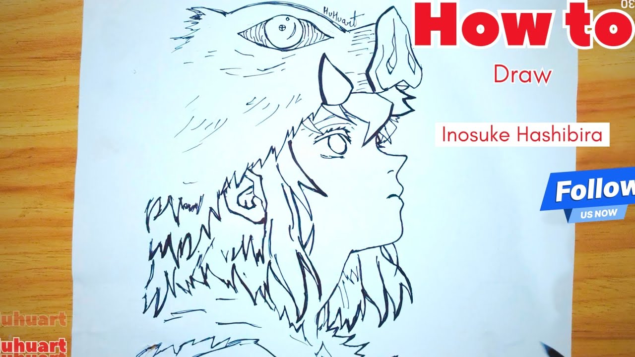 How to Draw Inosuke Hashibira Step by Step || Demon slayer easy drawing ...