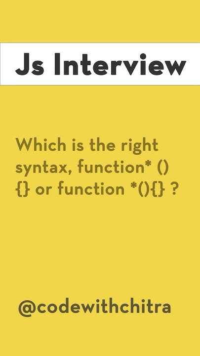 #79 Correct Syntax for JavaScript Generator Functions | javascript interview questions #shorts ...