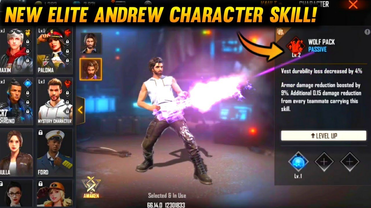 Elite Andrew New Character 😍! Free Fire New Awakened Andrew! - YouTube