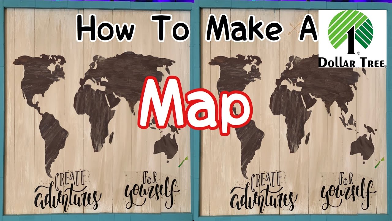 How To Make Map Decor | Easy DIY | All Dollar Tree Products - YouTube