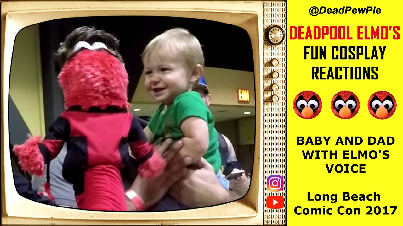 BABY AND DAD WITH ELMO'S VOICE, DEADPOOL ELMO'S FUN COSPLAY REACTIONS ...