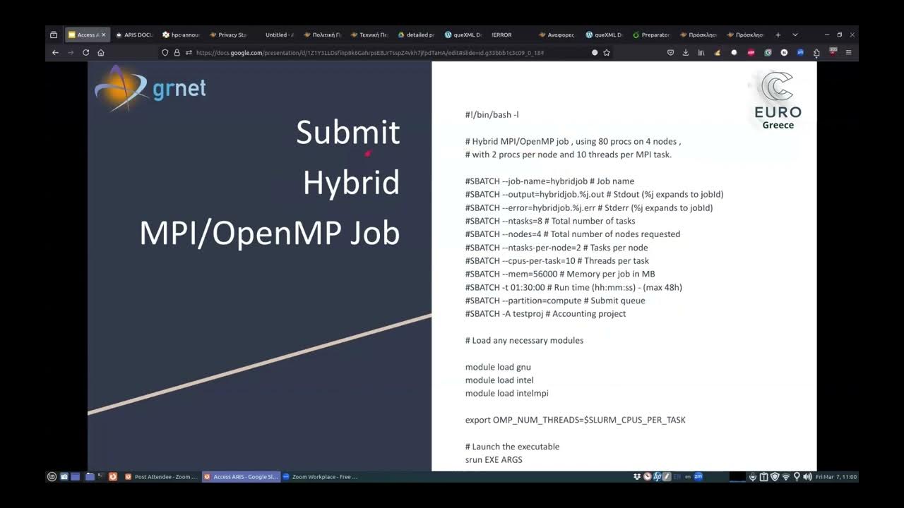 4 How to submit a job via Slurm on an HPC cluster - N. Triantafyllis, GRNET - YouTube