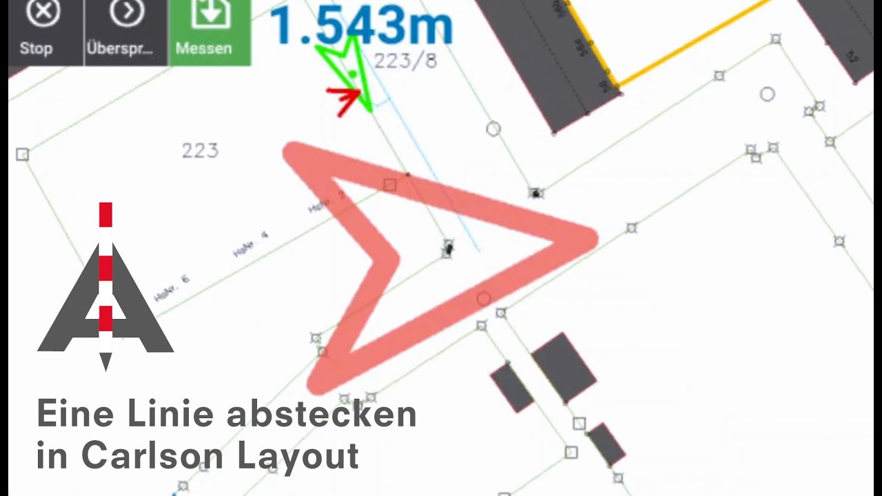 Linie abstecken mit Carlson Layout - YouTube