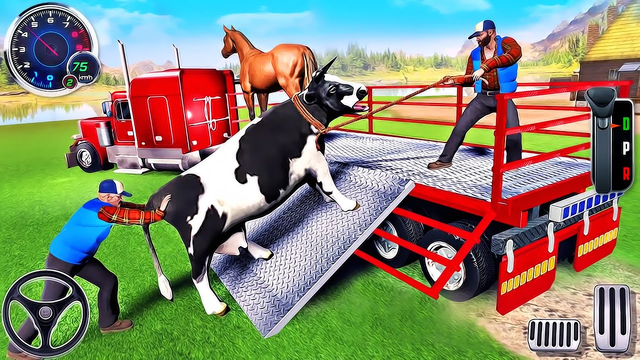 Farm Animal Truck Transport Simulator - Real Tractor Zoo Transporter ...
