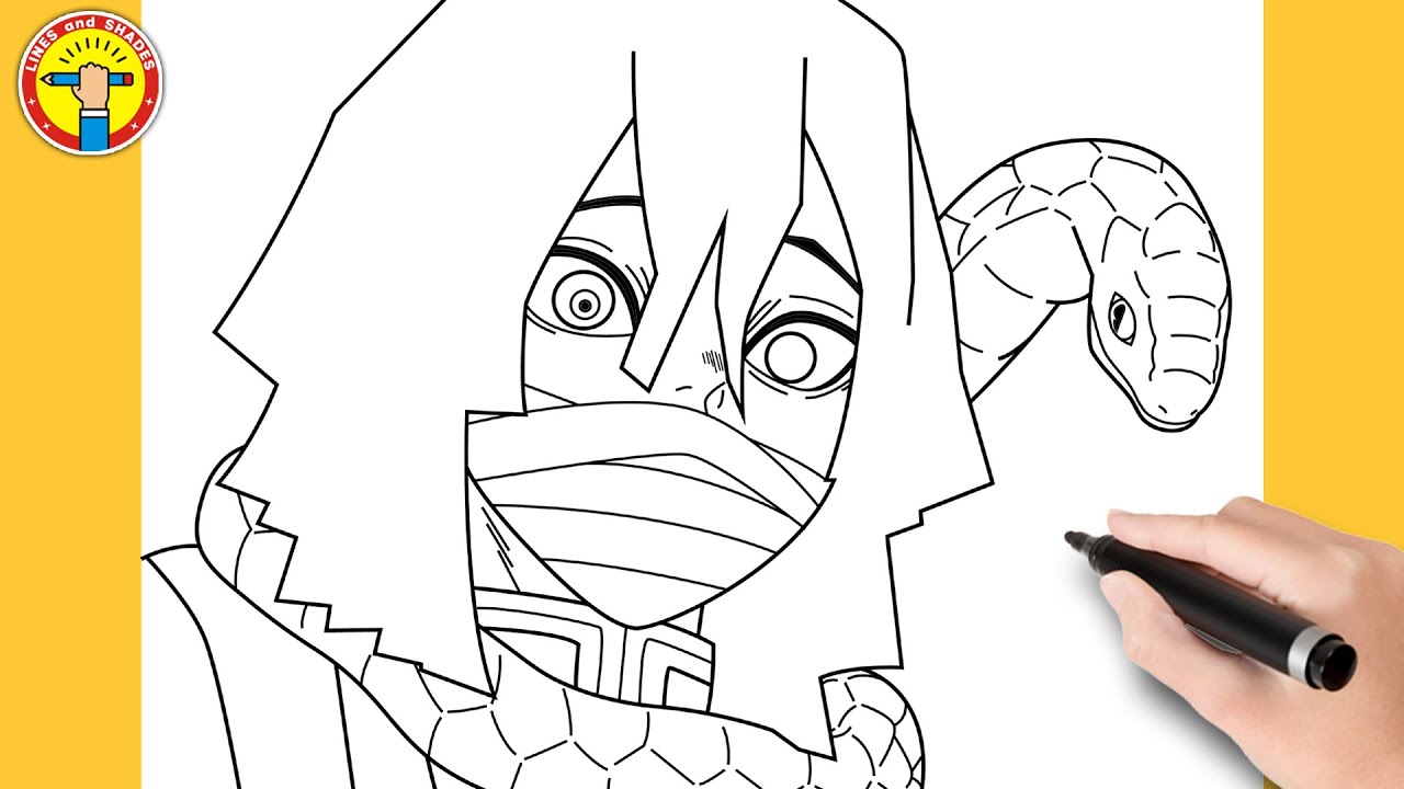 How to draw Obanai Iguro step by step | Demon Slayer | Easy drawing ...