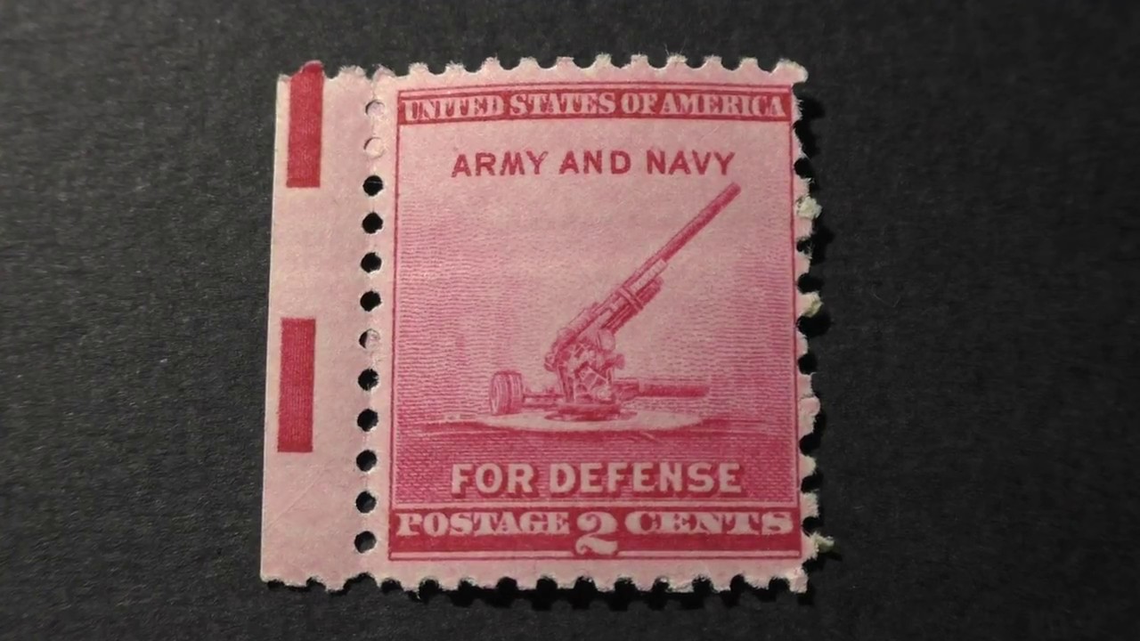 Postage stamp. USA. U.S. Postage. ARMY AND NAVY for defense. Price 2 ...