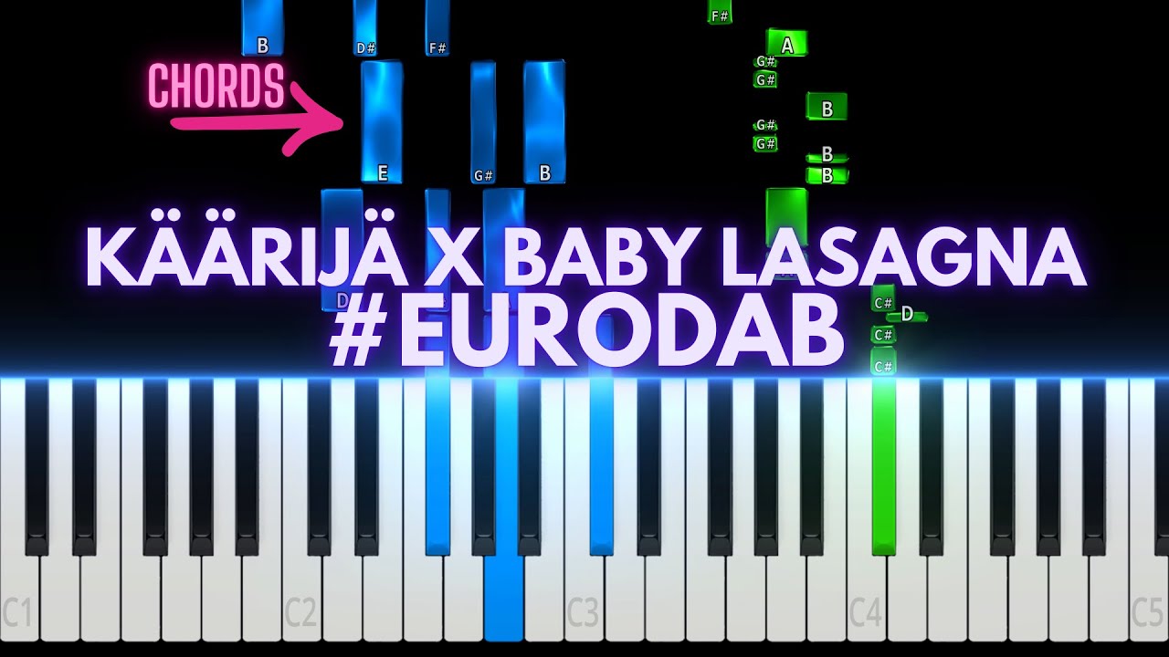 Käärija x Baby Lasagna - #eurodab piano tutorial with chords - YouTube