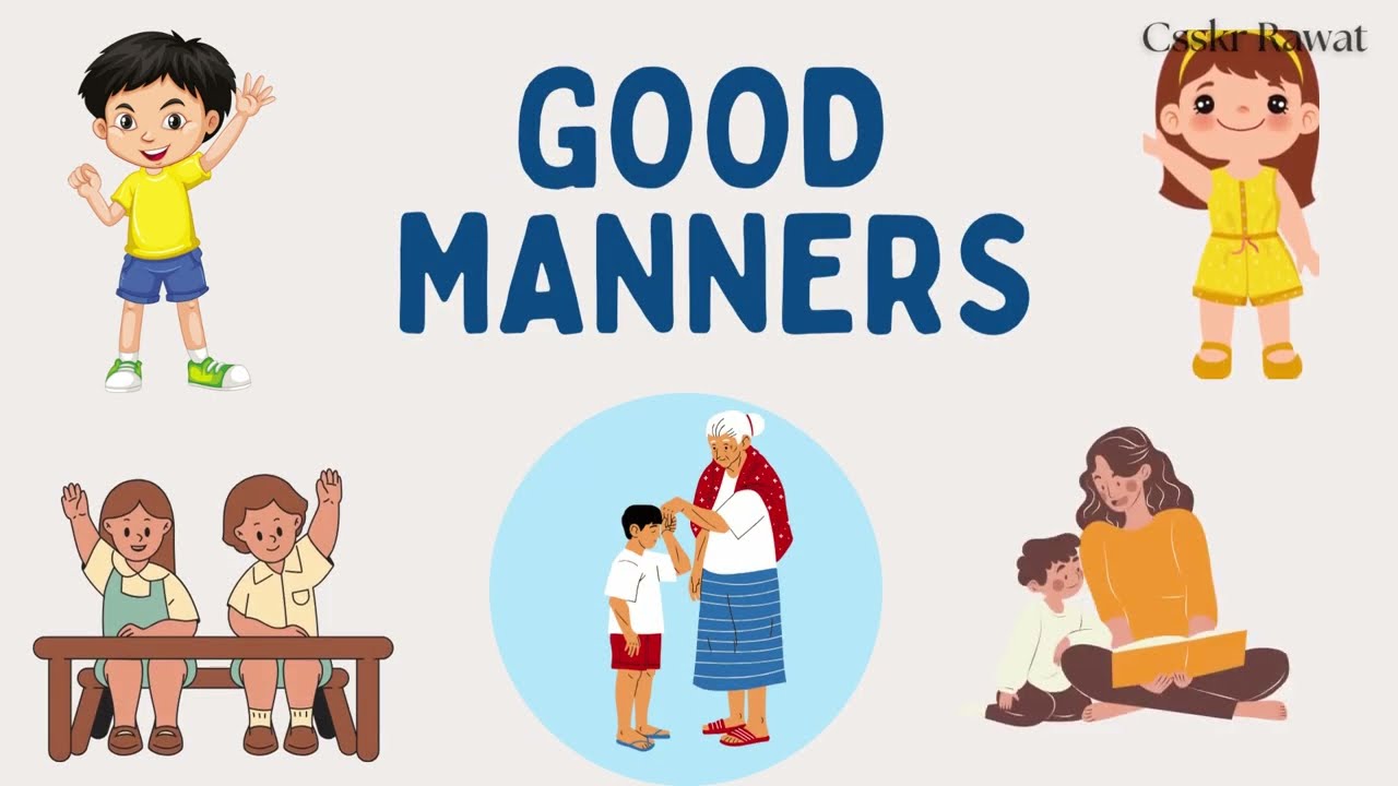 Good Manners Clipart Cartoon Illustration Of Children Showing Good