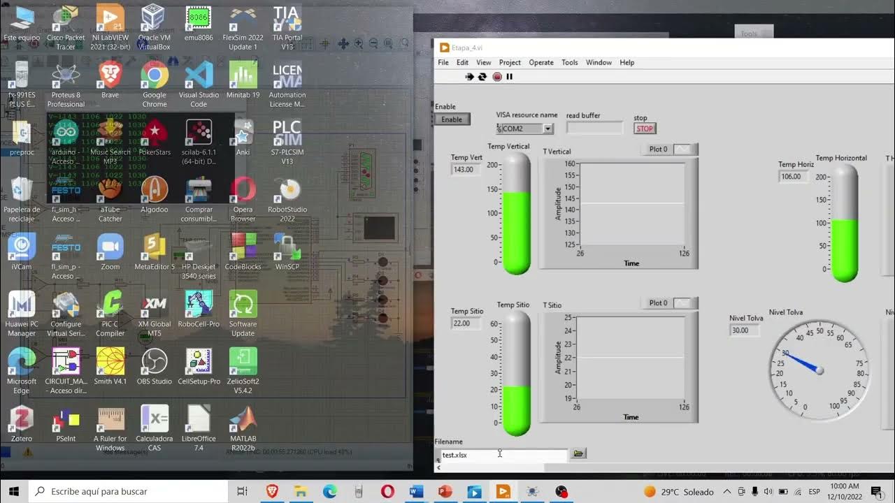 Exportando datos desde Labview a un archivo excel - YouTube