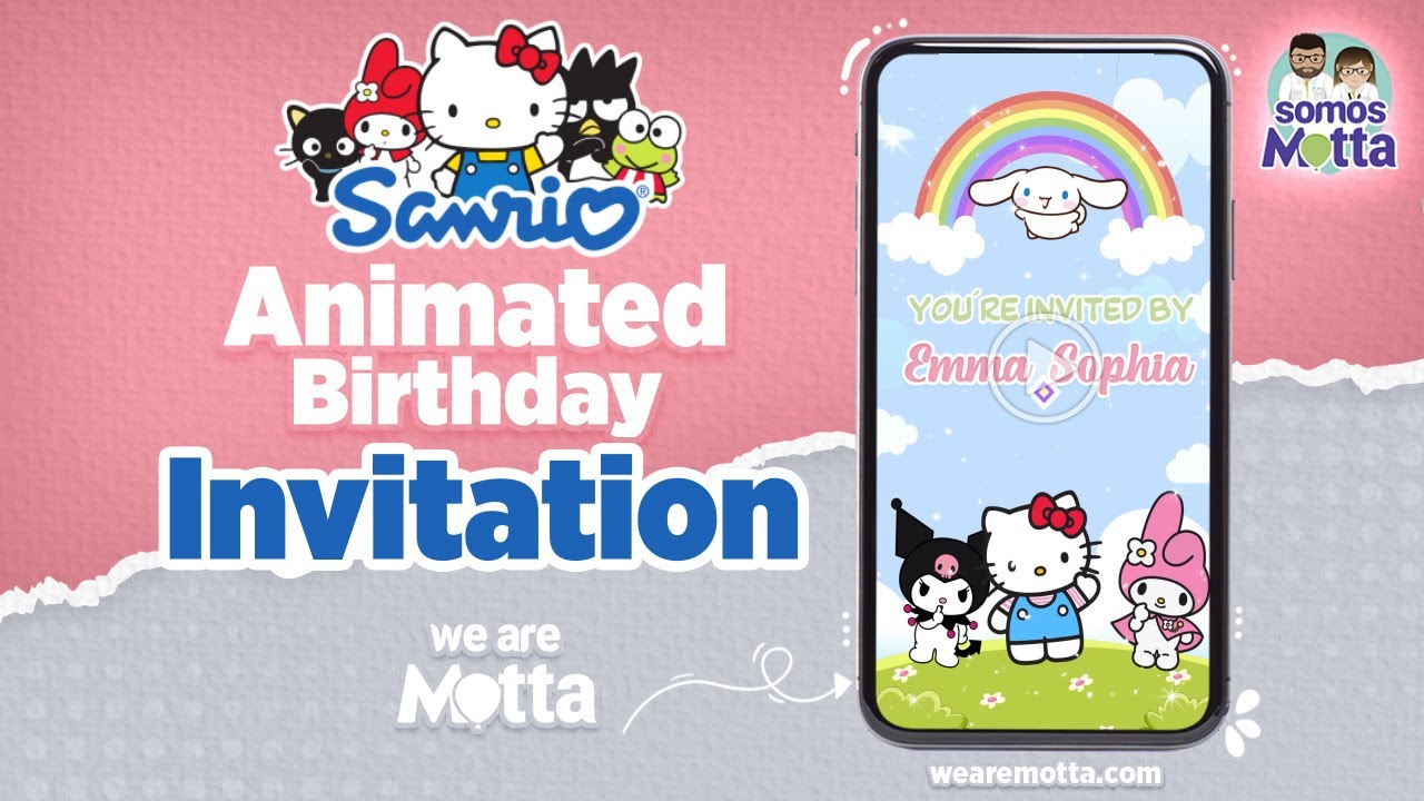 🎉 Hello Kitty Party Invitation 🎀 | Sanrio Friends 🎂 - YouTube