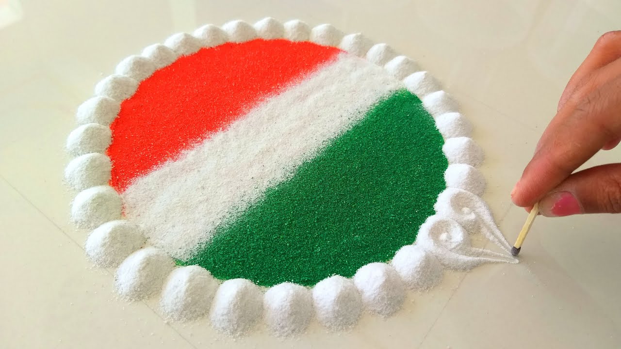 New 15 August Rangoli | 15 अगस्त पर सुंदर रंगोली बनाओ | Happy ...