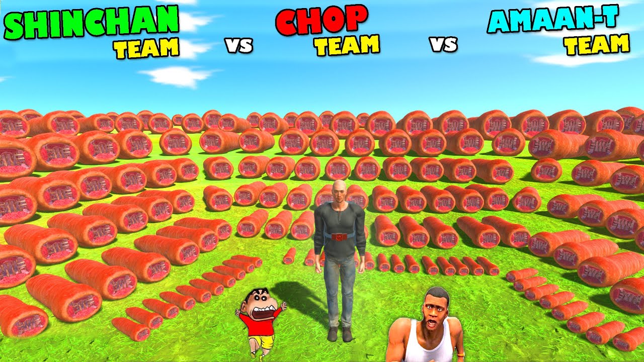 SHINCHAN UPGRADED TEAM vs CHOP TEAM vs AMAAN TEAM in Animal Revolt ...