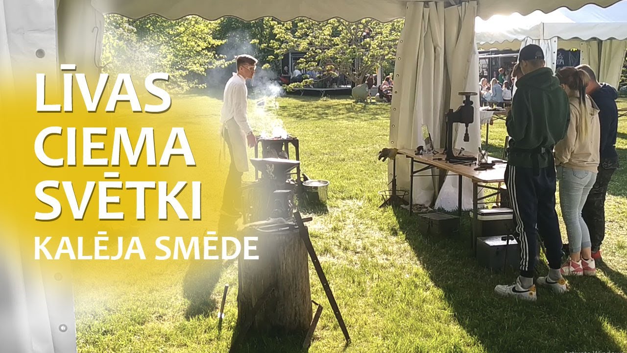 Kalējs ar pārvietojamo smēdi Līvas ciema svētkos Liepājā - YouTube