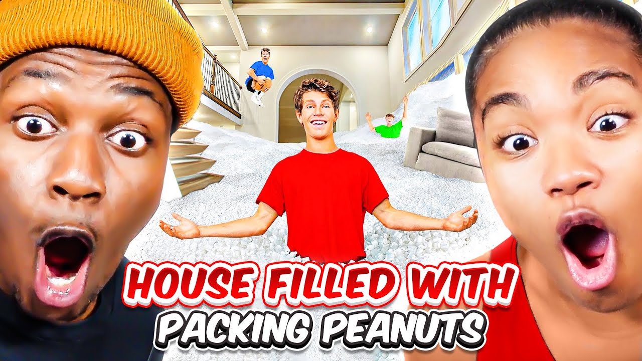 A ENTIRE HOUSE FILLED WITH 10 MILLION PACKING PEANUTS ?! | Maha ...
