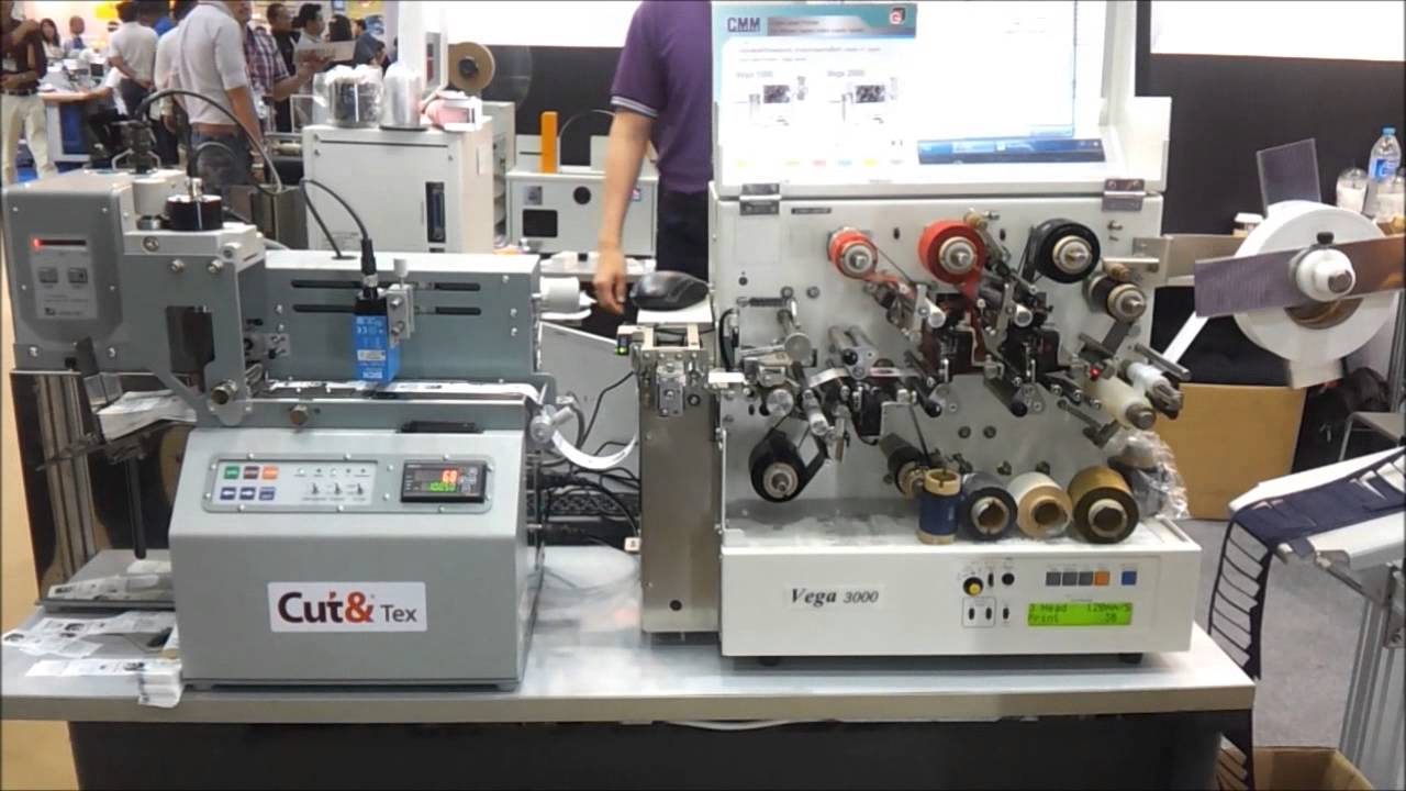 Ultrasonic Label Cutter in line with Vega 3000 Printer - YouTube
