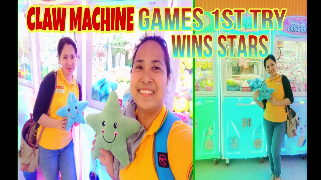CLAW MACHINE GAMES FIRST TRY WINS STARS - YouTube