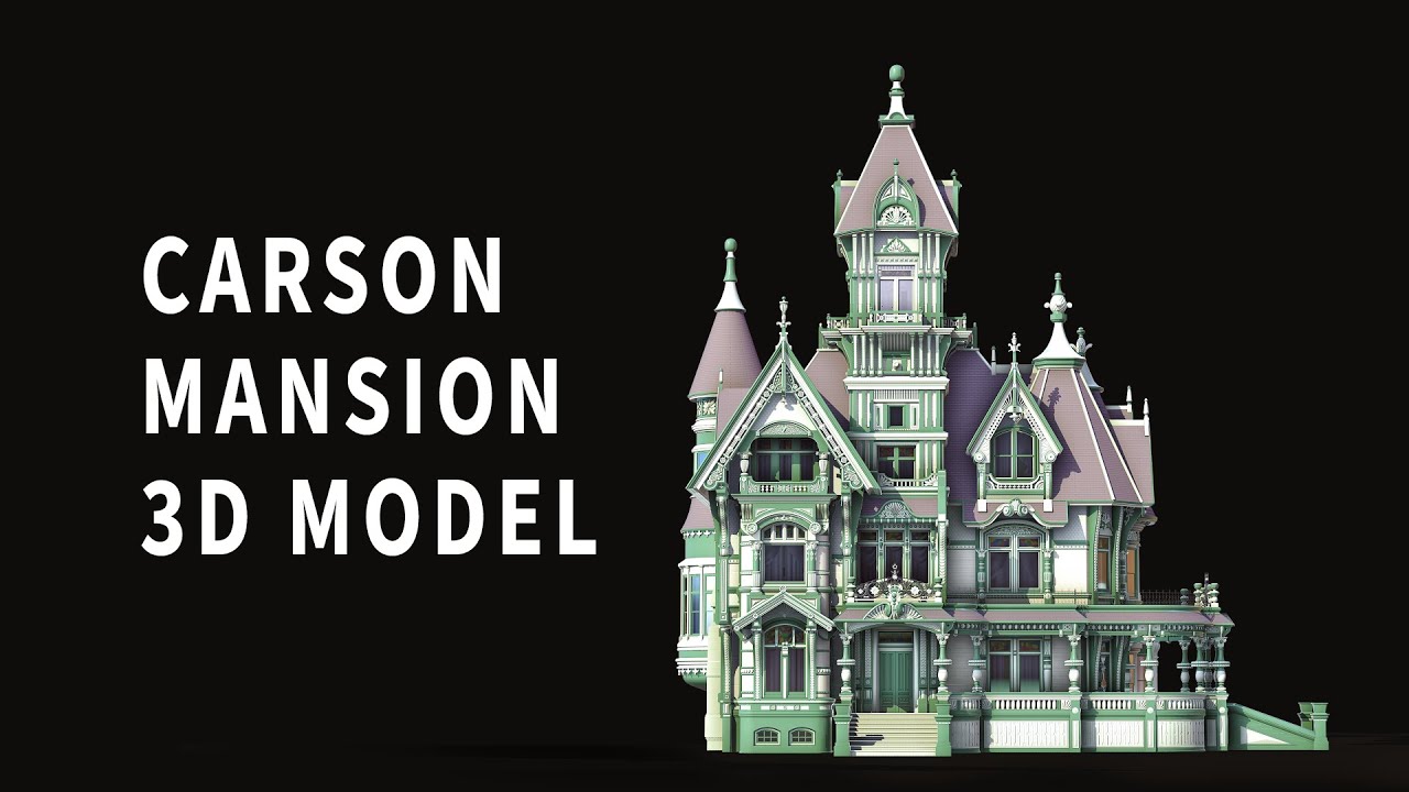 Carson Mansion 3D Model - YouTube