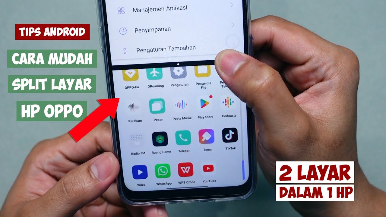 Cara Menggunakan Split Layar HP Oppo A16 - YouTube