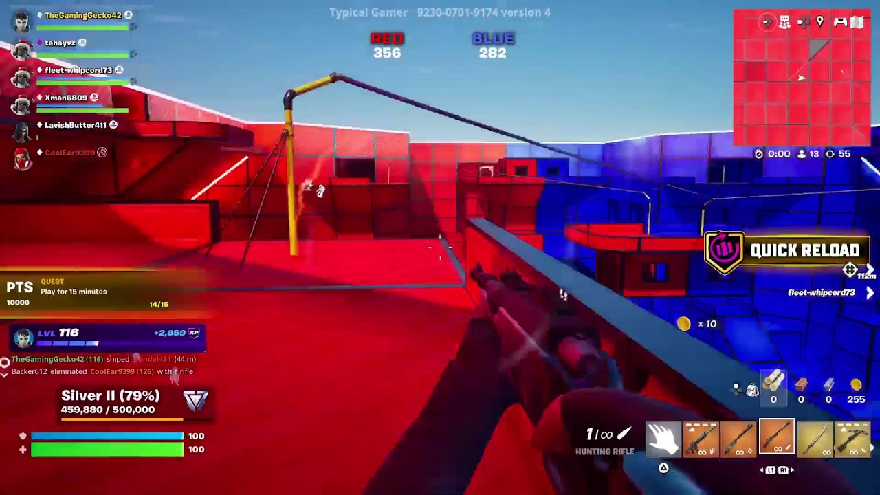 Playing Fortnite Fps Red vs blue - YouTube