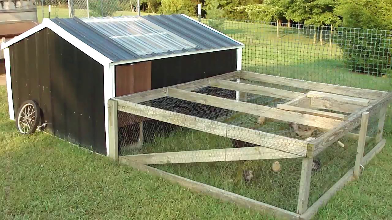 Our Mobile Chicken Tractor / Brooder on Wheels - YouTube