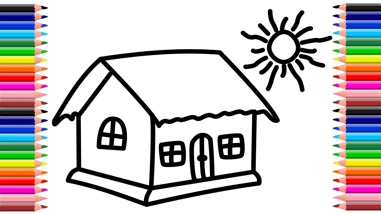 kids drawing | House drawing for kids easy | Learning Videos for kids ...