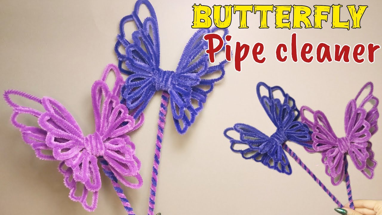 How to make a butterfly hand stick with a pipe cleaner/butterfly pipe ...