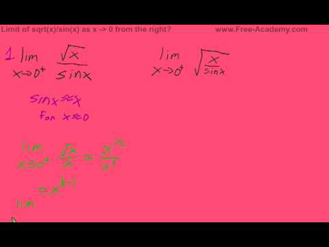 Limit of the Square Root of X Divided by Sin X - Calculus - YouTube