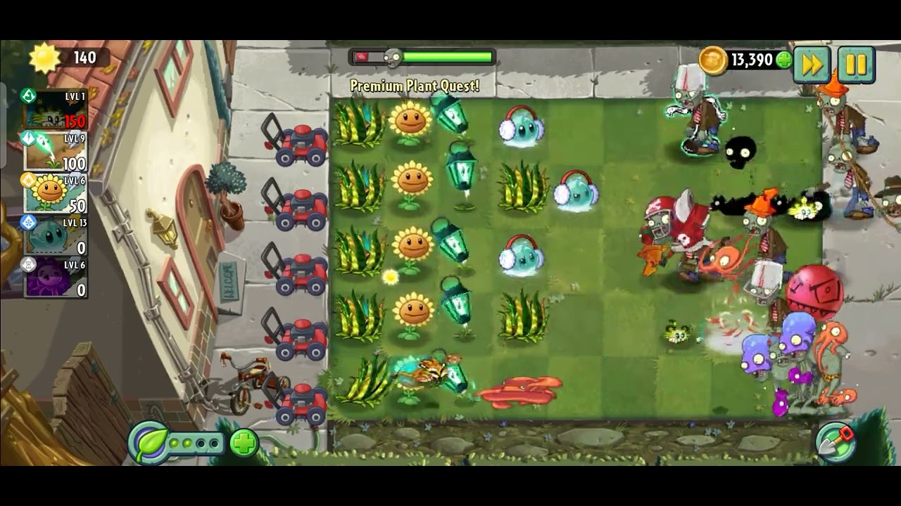 Plants vs Zombies 2 free || Play with tiger grass step 5 - YouTube