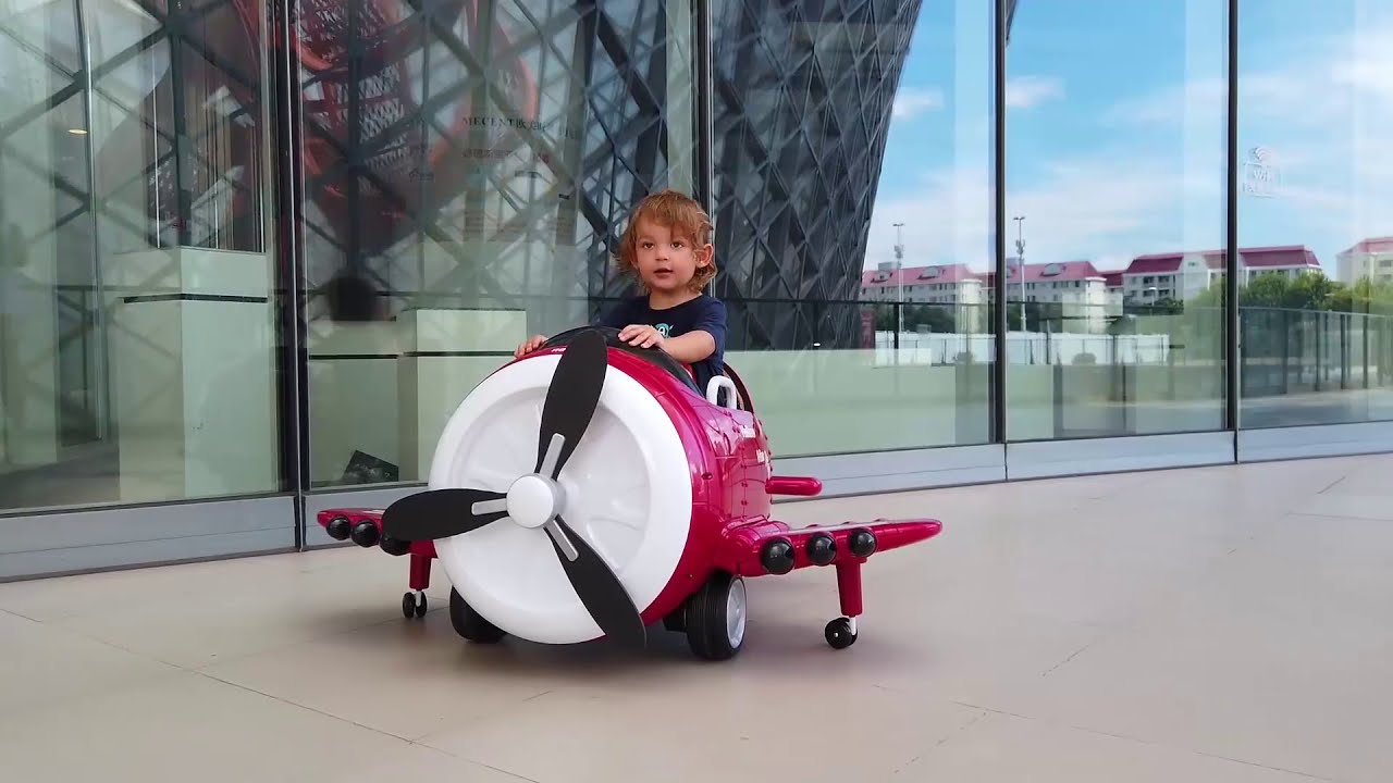 Eyas Plane Kids Toy Electric Ride On Bumper Car Vehicle - YouTube