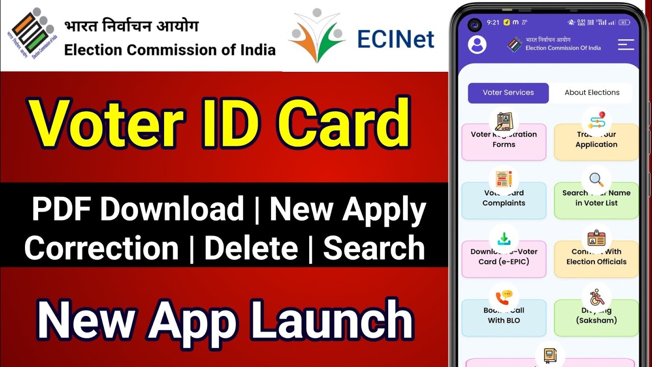 Voter ID Card Download ⬇️ | New App Launch | #ECINet Multiple Services ...