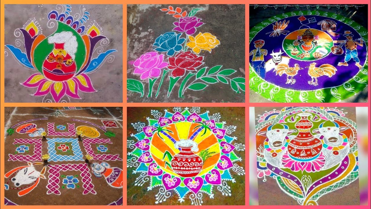 Sankranthi muggulu /bhogi muggulu/2020latest rangoli designs/pongal ...
