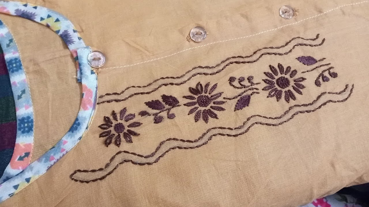 Hand Embroidery fotua design/Nasima Handicraft design - YouTube