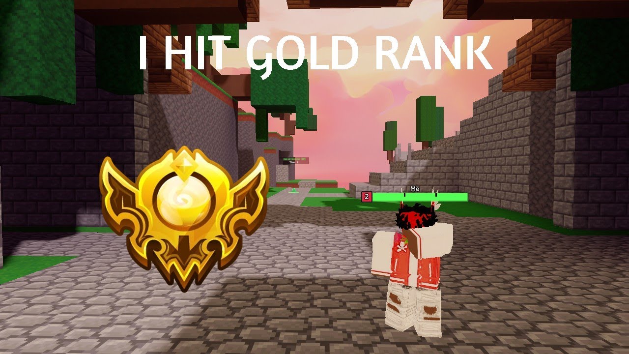 I HIT GOLD RANK...(Roblox Bedwars) - YouTube