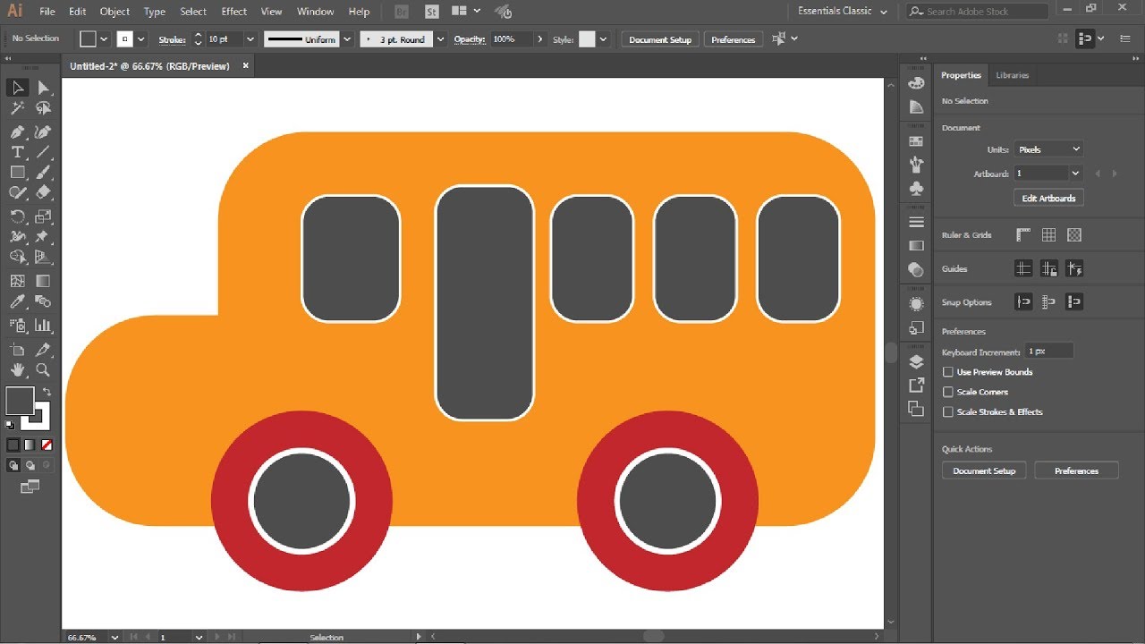 #Ai-05 Illustrator Basic Training- Selection Tool, Rectangle Tool, Zoom ...