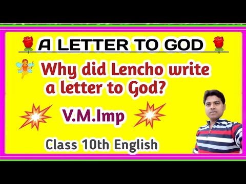 A letter to God। Class 10 in English full chapter with summary। Sketch ...