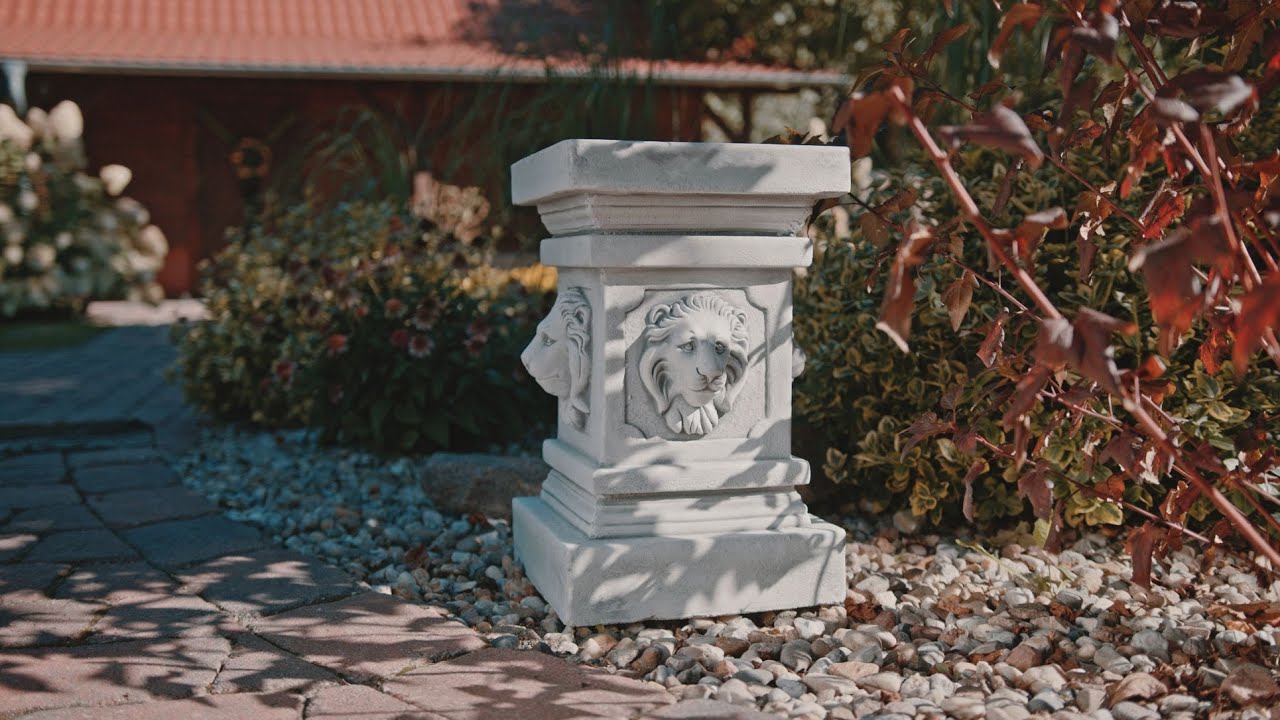 gartendekoparadies.de - Großer Sockel mit Löwenkopf - YouTube
