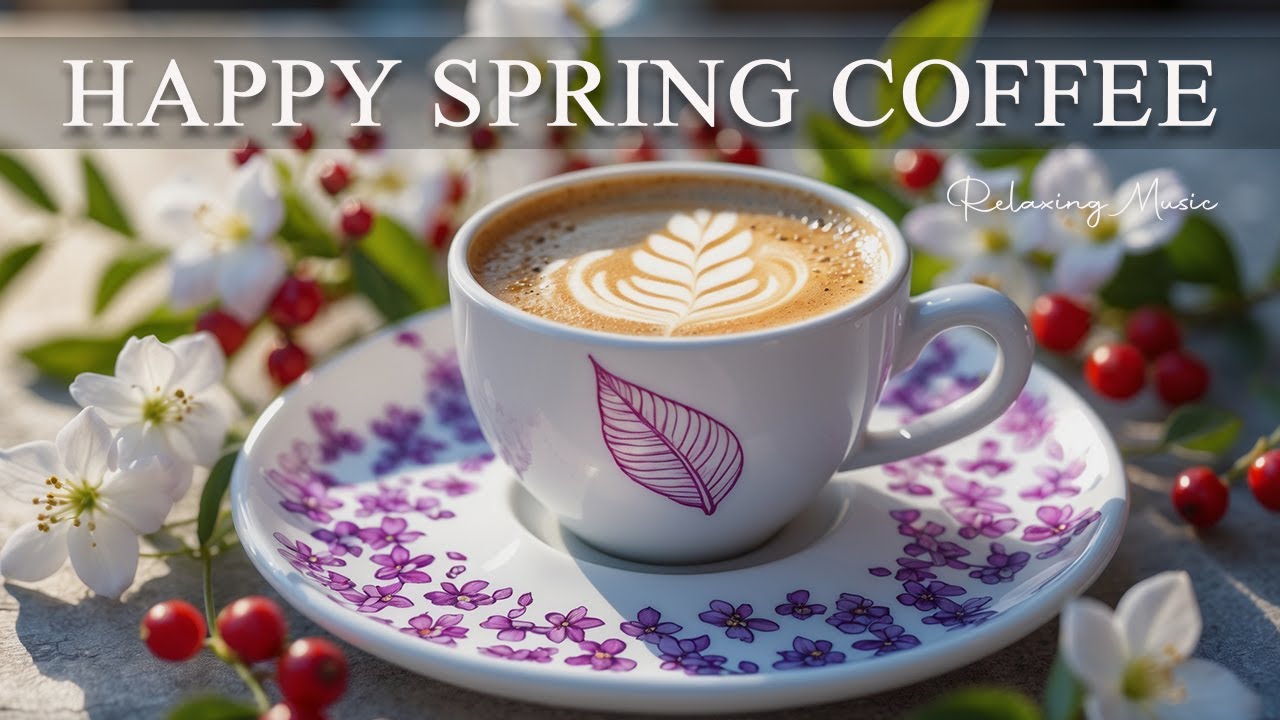 Happy Spring Coffee ☕ Sweet Jazz Cafe Music & Relaxing Bossa Nova ...