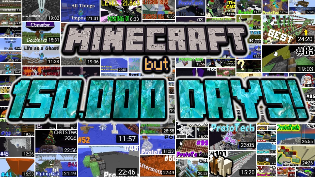 Minecraft World but 150,000 days Old! [WORLD RECORD] | ProtoTech SMP ...