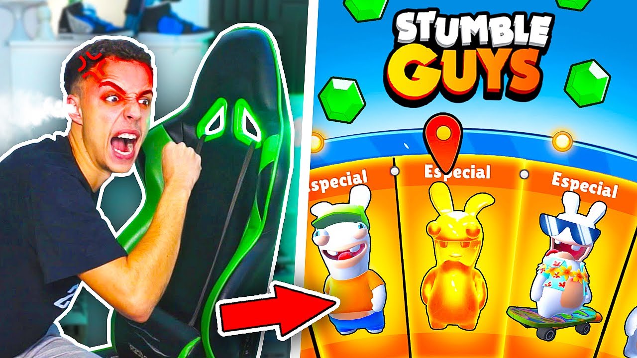 ROMPÍ MI SILLA al CONSEGUIR las NUEVAS SKINS de *RABBIDS x STUMBLE GUYS ...
