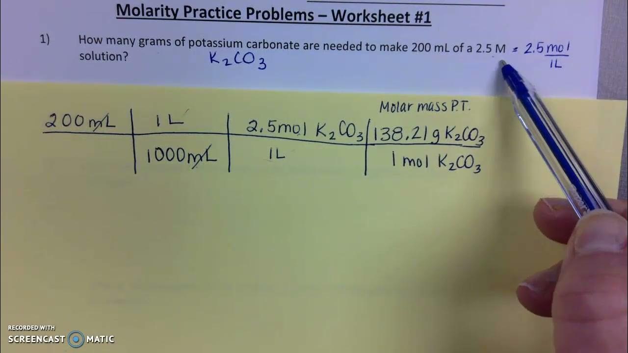How to calculate Molarity, Liters, grams practice problems - YouTube