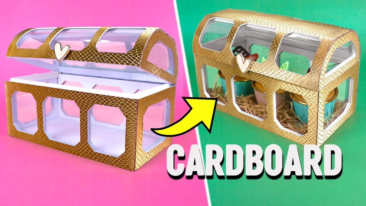 💡How to make a Treasure Chest with Cardboard | Decoration 🧜‍♀️Under the ...