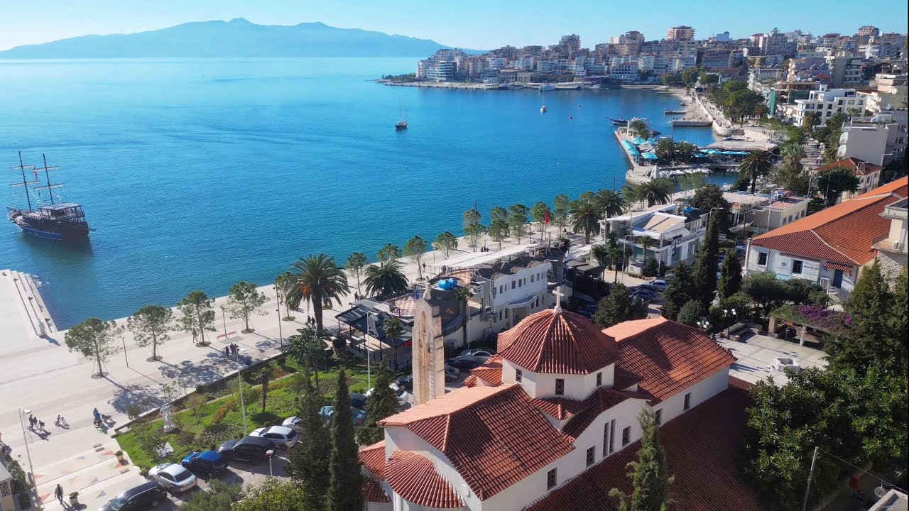 Krishtlindje 2022 në Sarandë, Saranda me dron, video nga Uesli Didani ...