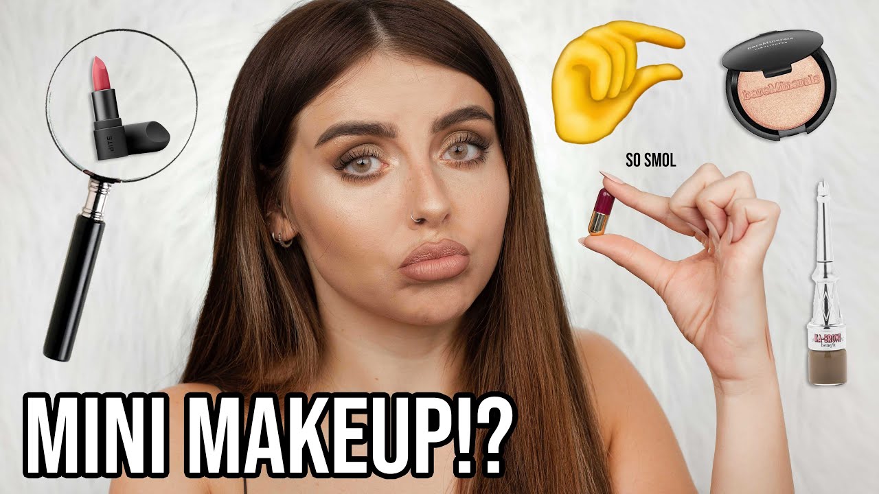 Full face of MINI MAKEUP!? Using TINYYYY makeup to get glam! Smallest ...