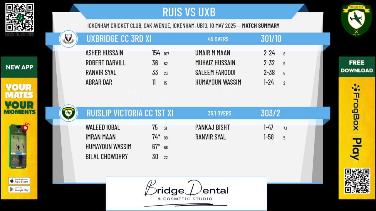 Ruislip Victoria CC 1st XI v Uxbridge CC 3rd XI - YouTube