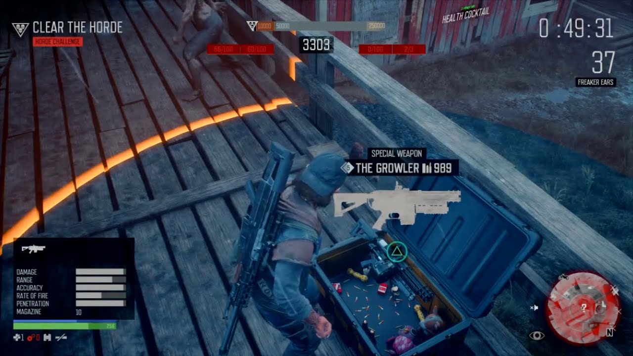 DAYS GONE Mini Gun in the Black Friday Horde Challenge - YouTube