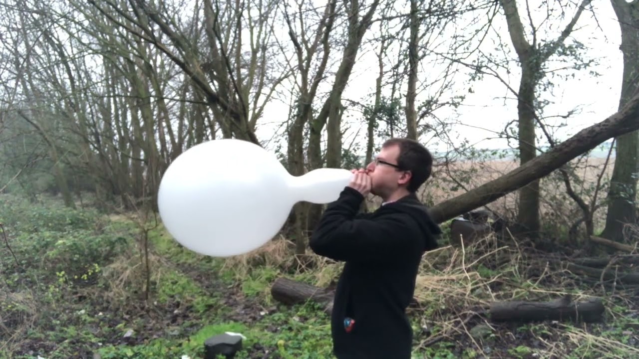 Cattex 17 inch white punch ball balloon blow to pop btp b2p - YouTube