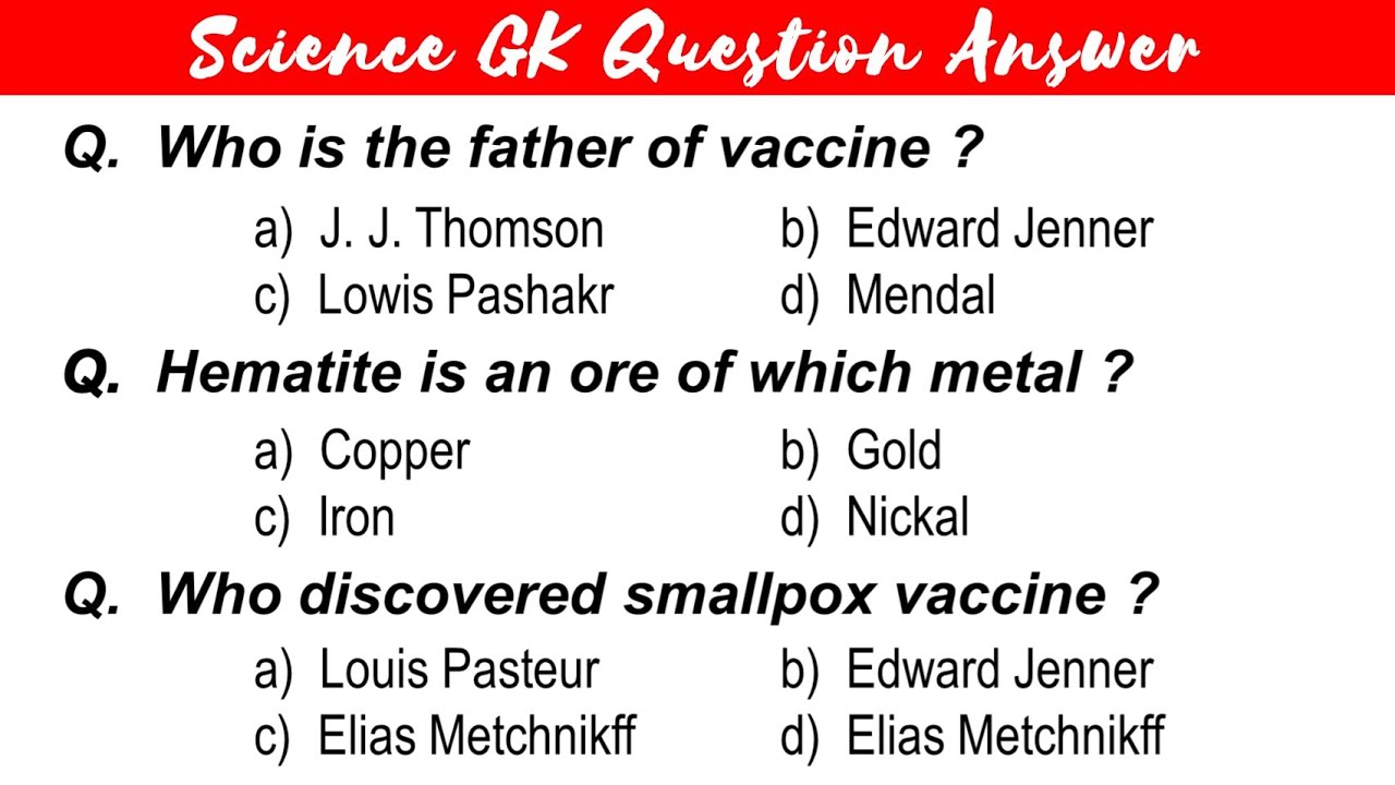 Part- 5 | Science GK in English | Science MCQ Questions with Answers ...